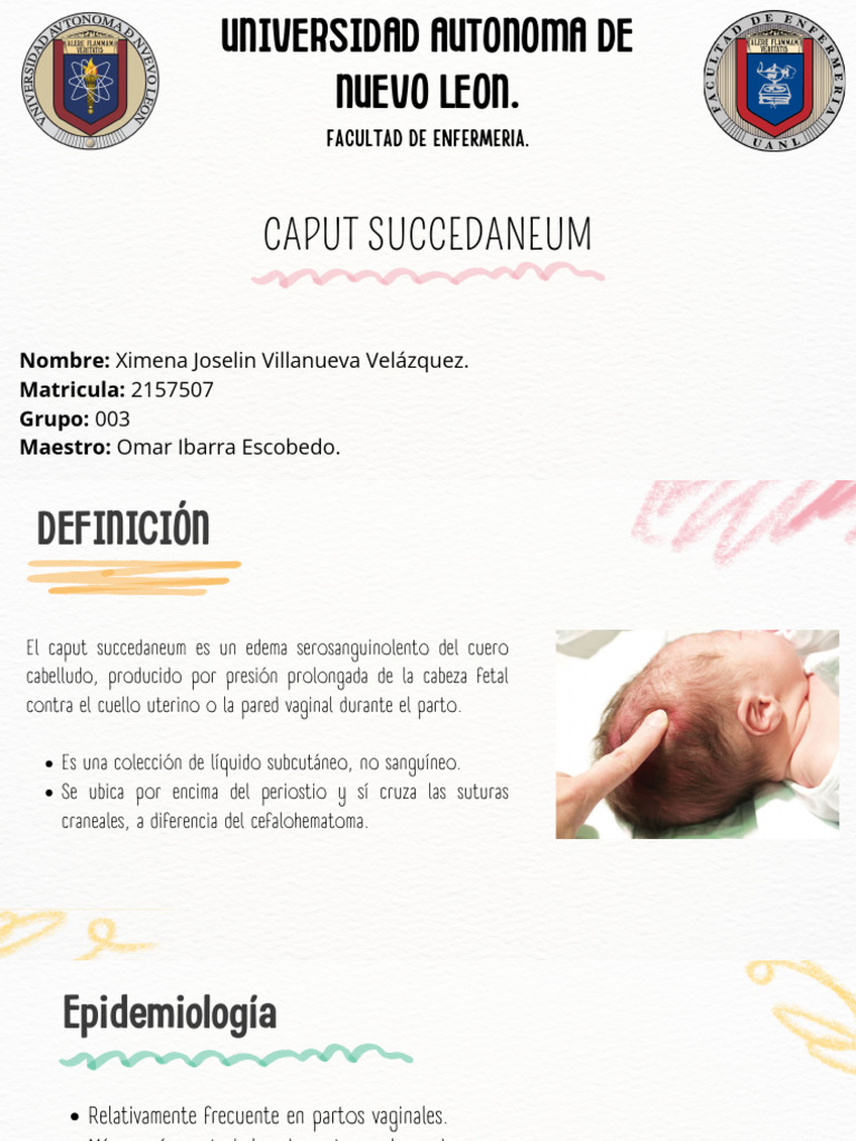 Caput Succedaneum: Definición y Manejo | PDF | Parto | Medicina CLINICA