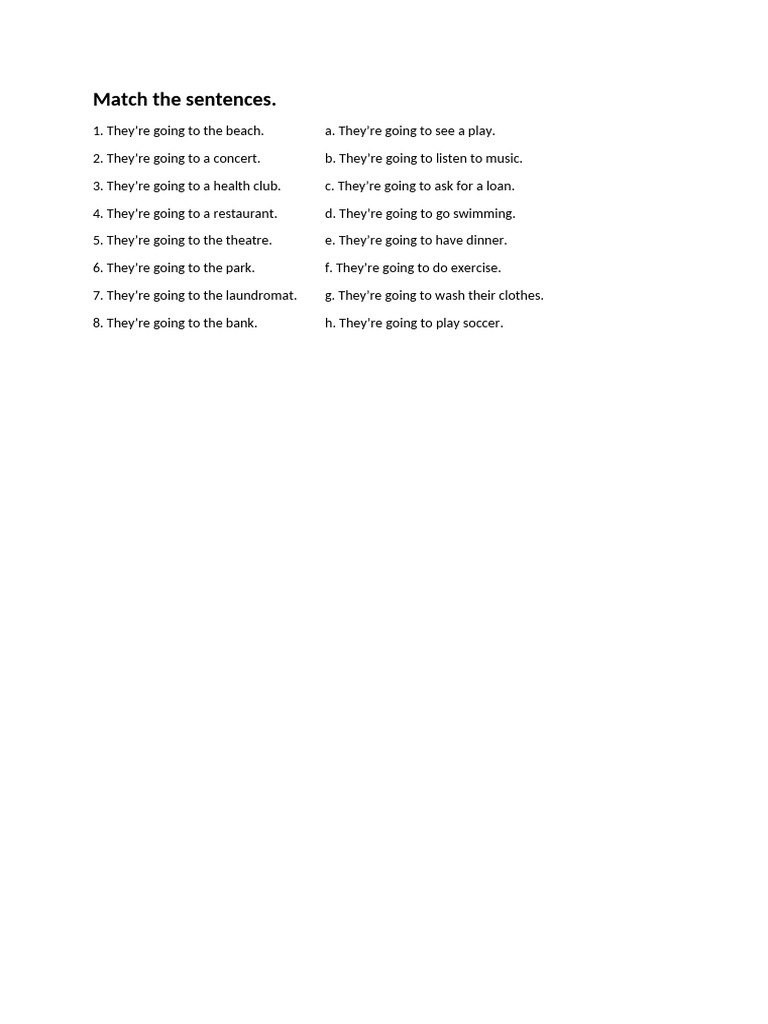 Match The Sentences | PDF