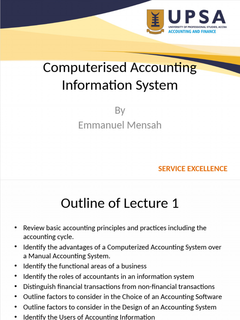 Lecture 1 2 Computerised Accounting Pdf Accounting Accounts Payable