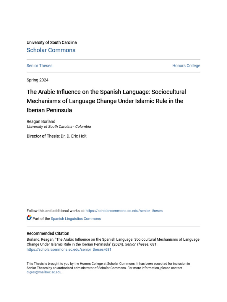Arabic Influence on Spanish Language | PDF | Al Andalus | Granada