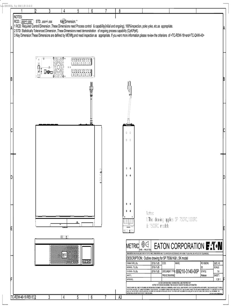 5p Rackmount Compact 2d Techdrawing | PDF