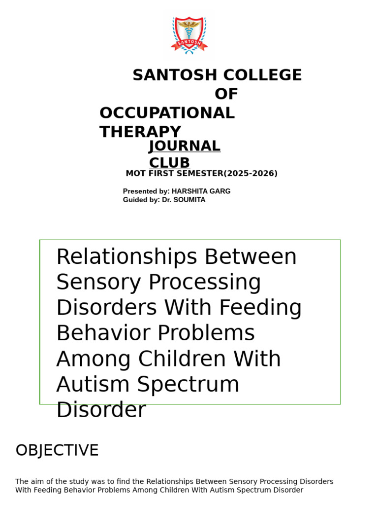Journal Club Harshita | PDF | Autism | Perception