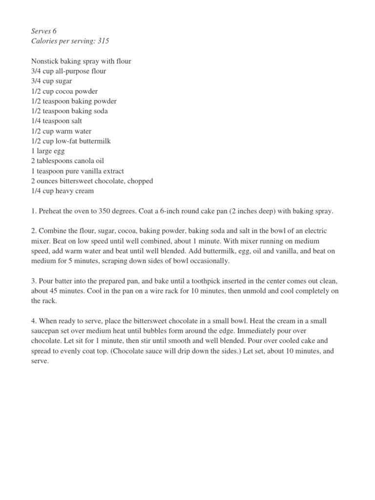 Chocolate Cake | PDF | Cakes | Baking