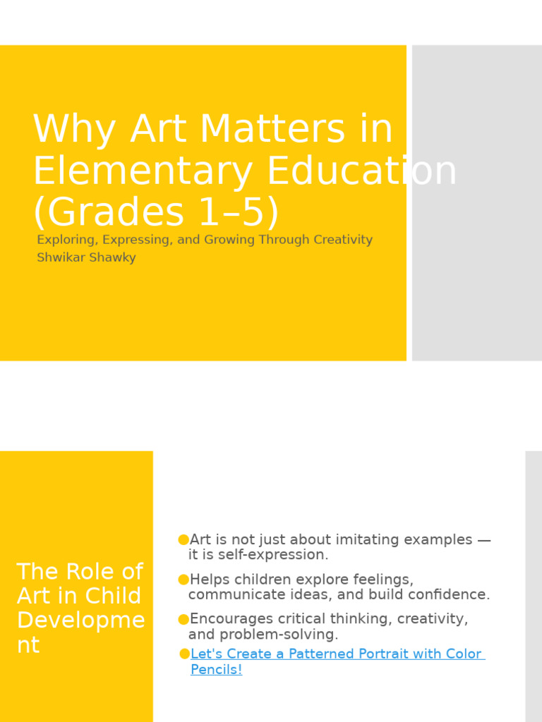Why Art Matters Elementary | PDF | Creativity | Emotions