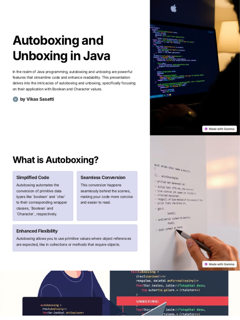 Autoboxing and Unboxing in Java | PDF | Boolean Data Type | Data Type