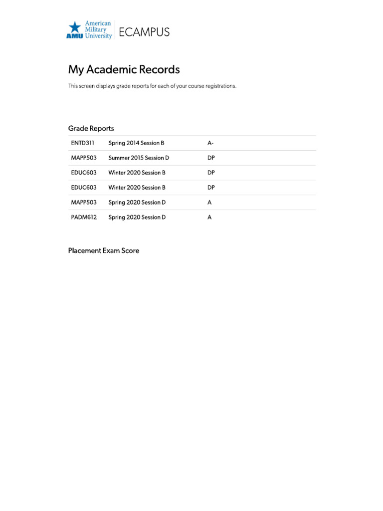 American Public University Transcript of Deepak (Danny) Singh | PDF