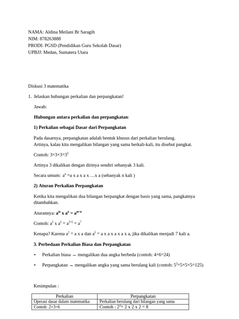 Hubungan Perkalian dan Perpangkatan | PDF