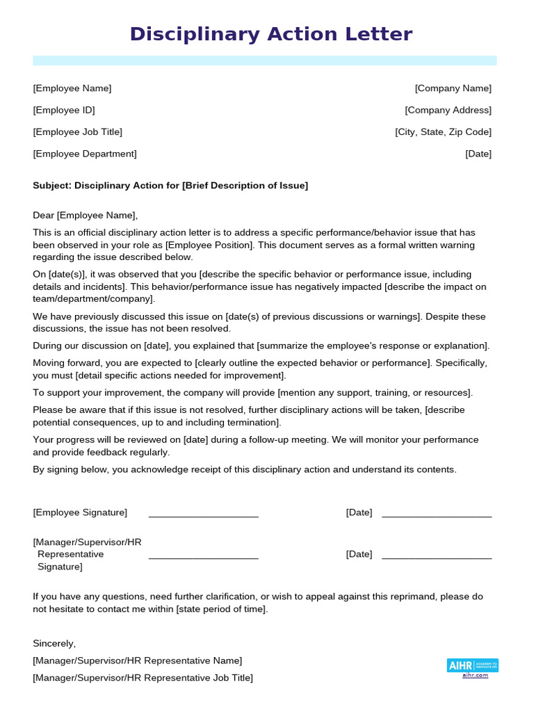Disciplinary Action Letter | PDF | Social Psychology | Psychology