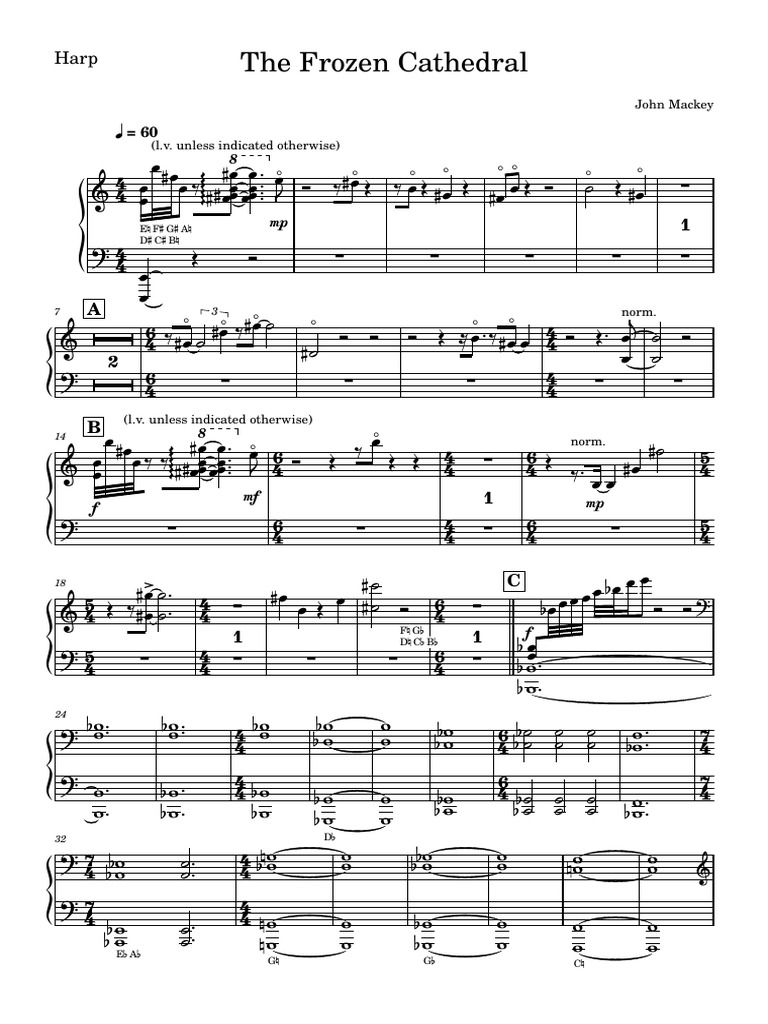 John Mackey's Frozen Cathedral Score | PDF | Musical Compositions ...