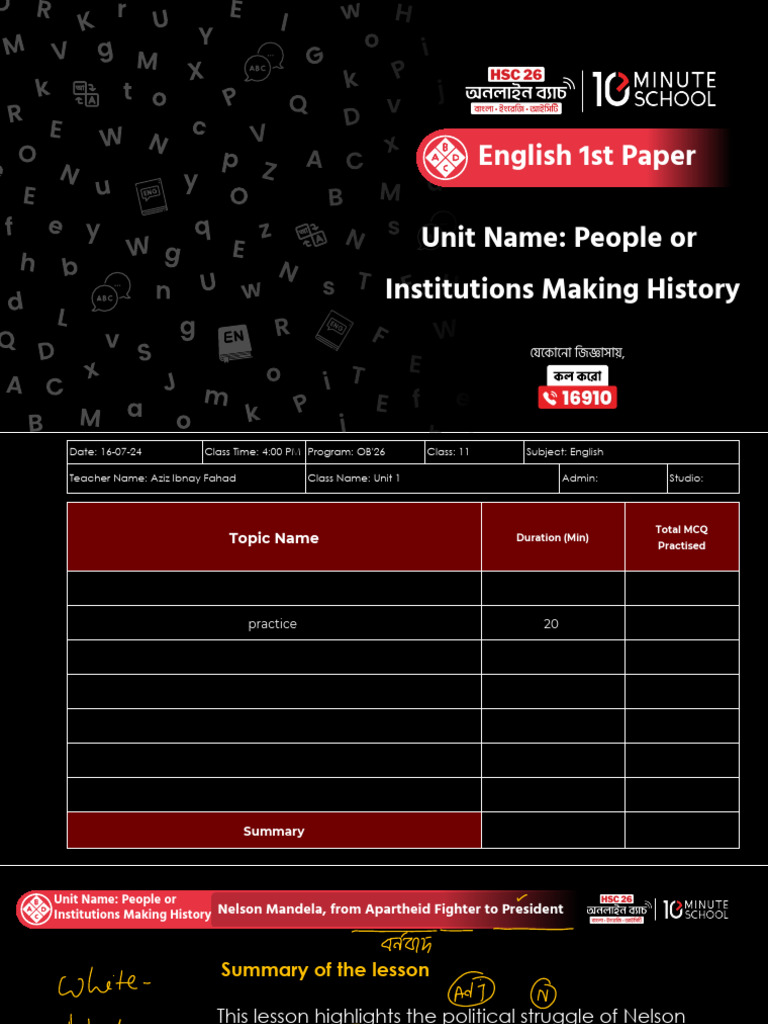 Lecture Slide - Lesson 2 Nelson Mandela, From Apartheid Fighter To ...