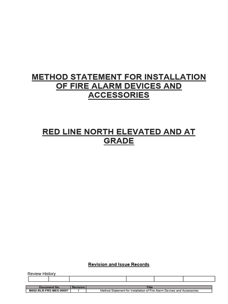 Fire Alarm Method Statement PDF | PDF | Quality Assurance | Personal Protective Equipment