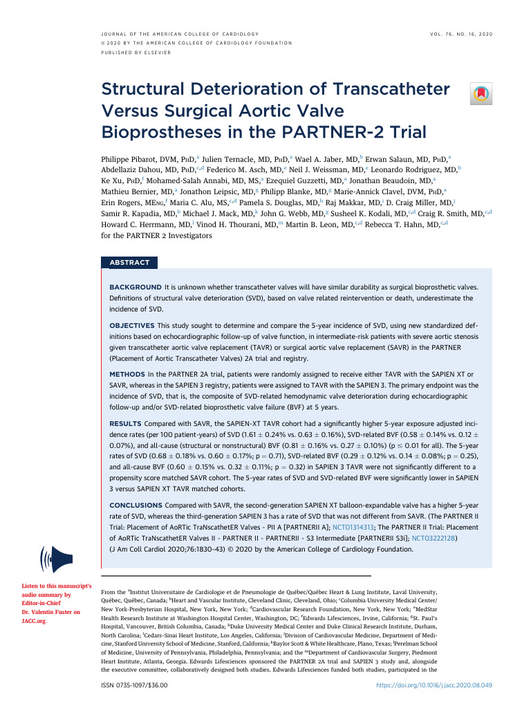 Structural Deterioration of Transcatheter Versus Surgical Aortic Valve ...