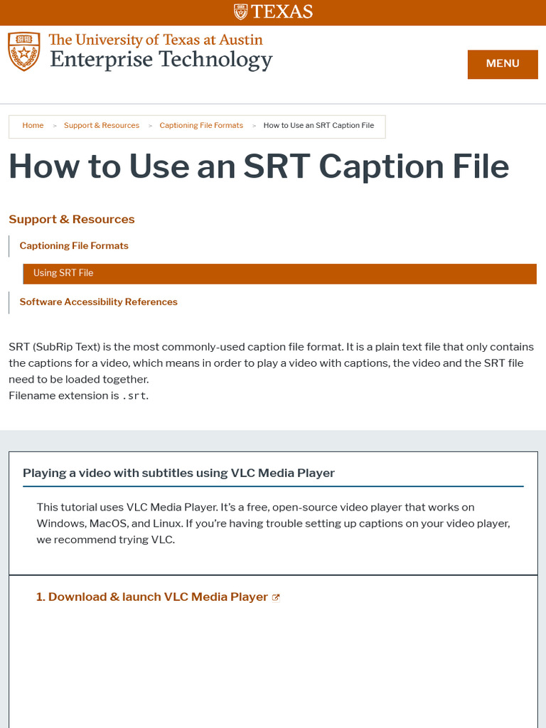 How To Use An SRT Caption File: Support & Resources | PDF