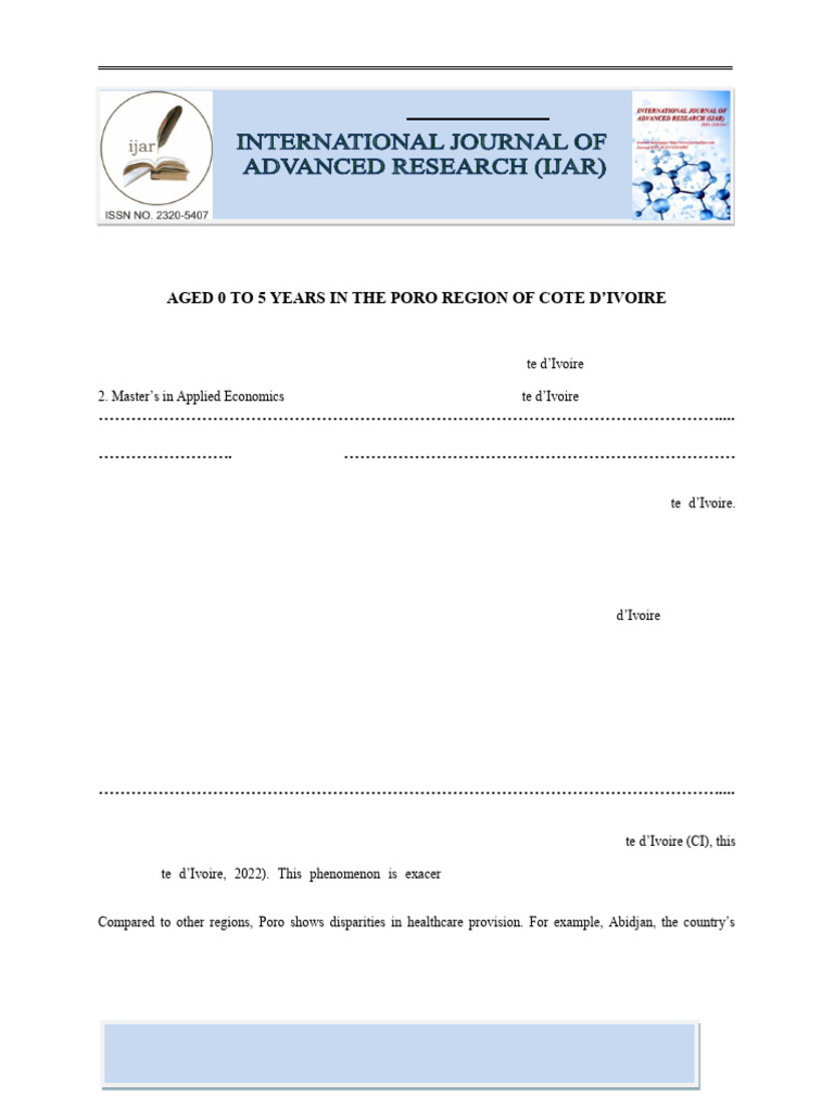 CLIMATE CHANGE AND ACUTE RESPIRATORY INFECTIONS IN CHILDREN AGED 0 TO 5 ...