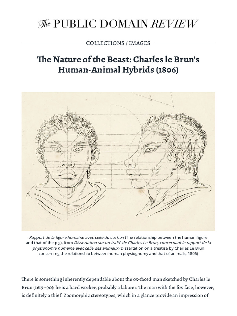 Le Brun's Human-Animal Physiognomy | PDF | René Descartes