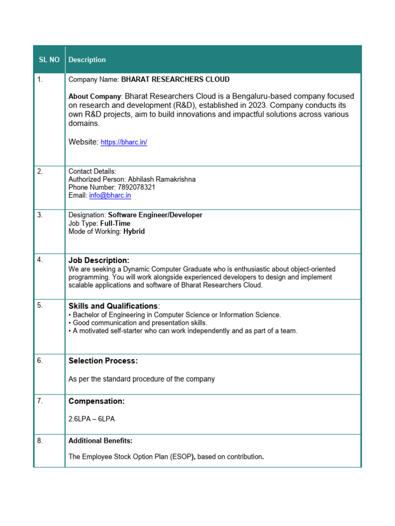 Software Engineer Description | PDF