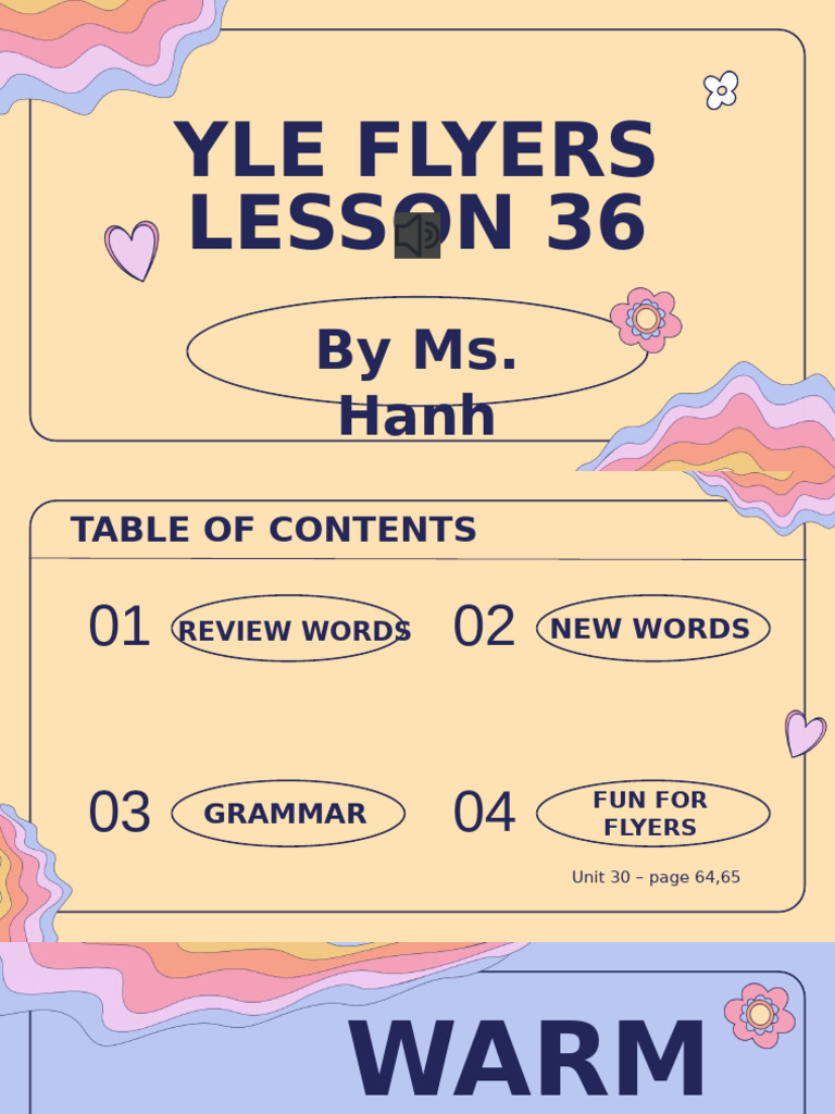 Flyers Lesson 36: New Words & Grammar | PDF