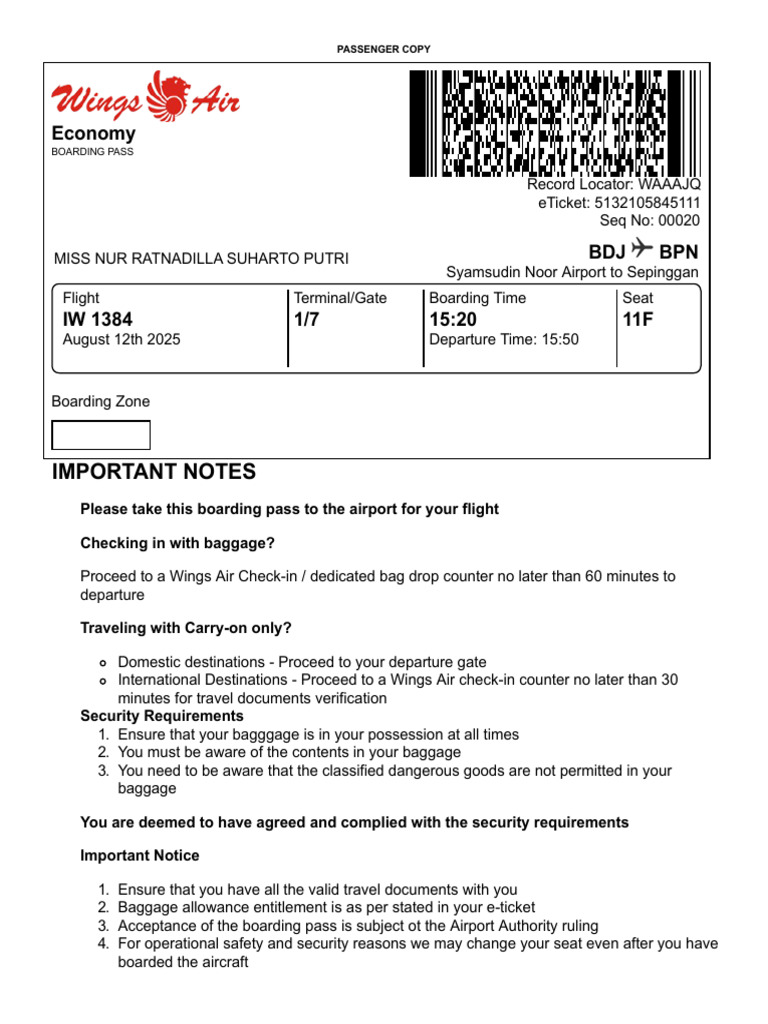 Miss Nur Ratnadilla Suharto Putri | PDF | Aviation
