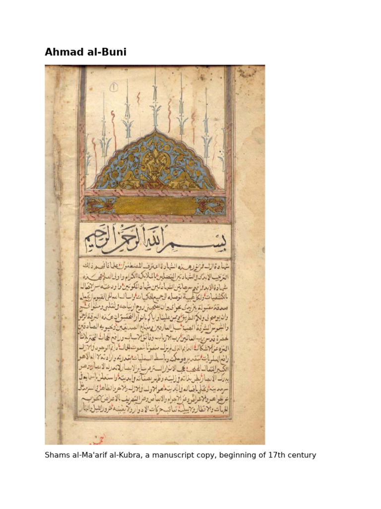 Ahmad al-Buni: Sufi and Magician | PDF | Abrahamic Religions | Esotericism