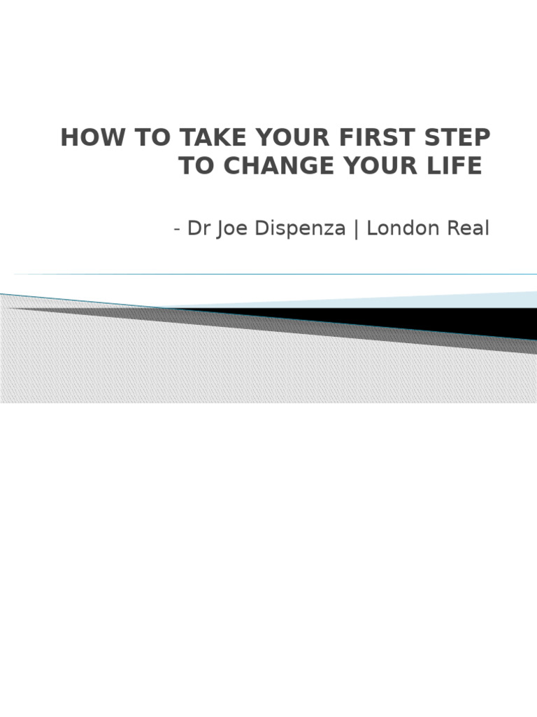 How To Take Your First Step To Change | PDF