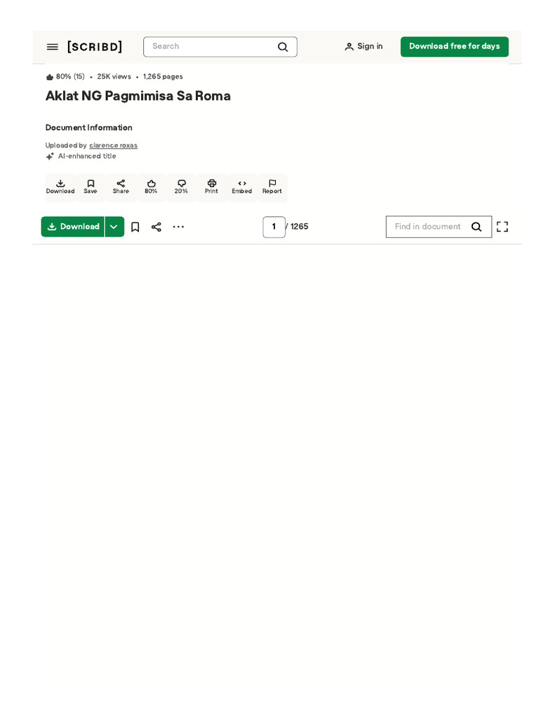 Aklat ng Pagmimisa sa Roma | PDF