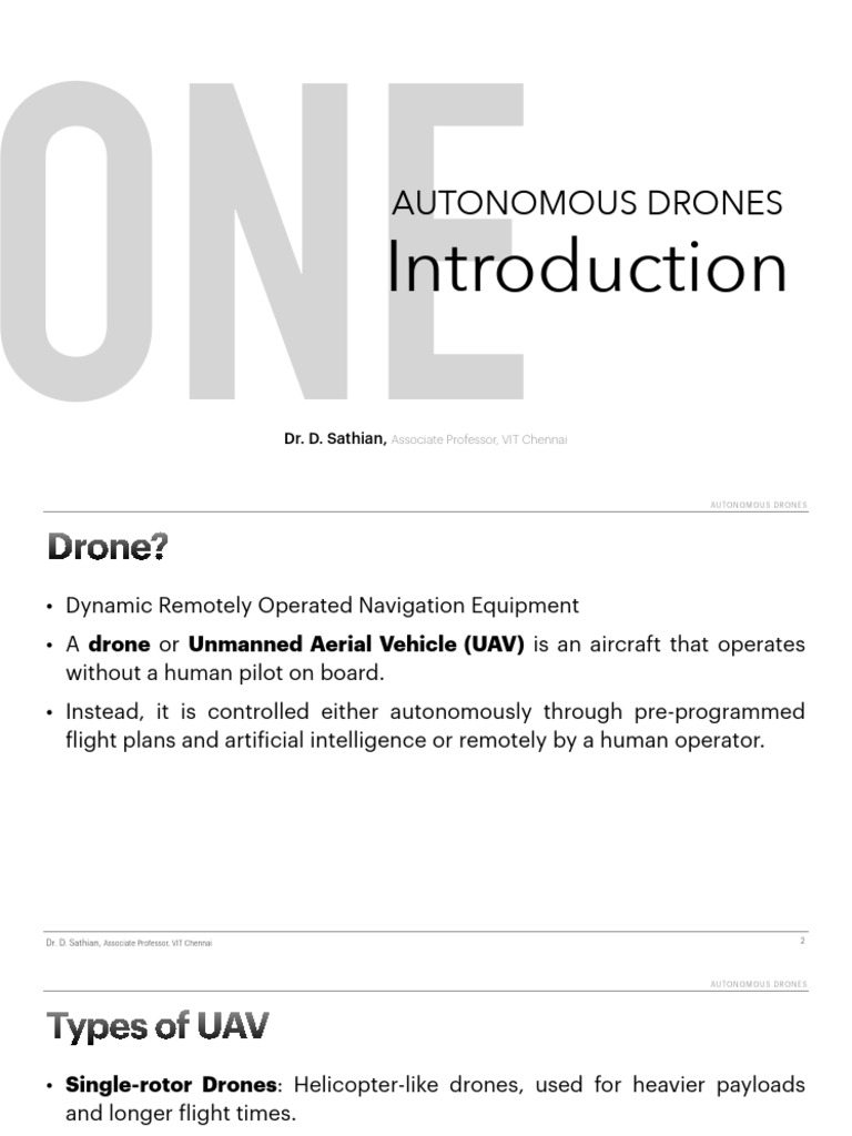 Types and Components of Autonomous Drones | PDF | Electric Motor ...