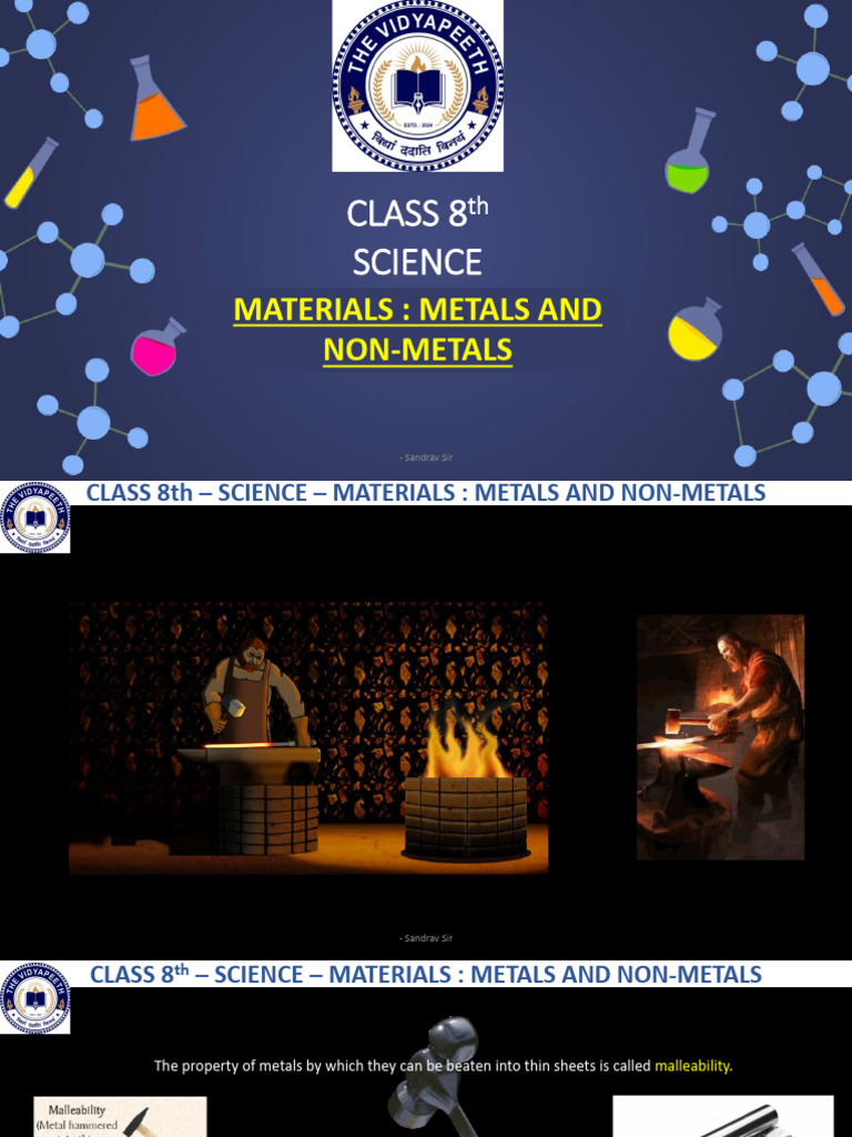 Class 8 Science: Metals and Non-Metals | PDF | Metals | Magnesium