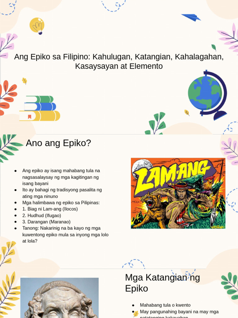 Ang Epiko Sa Filipino - Kahulugan, Katangian, Kahalagahan, Kasaysayan ...