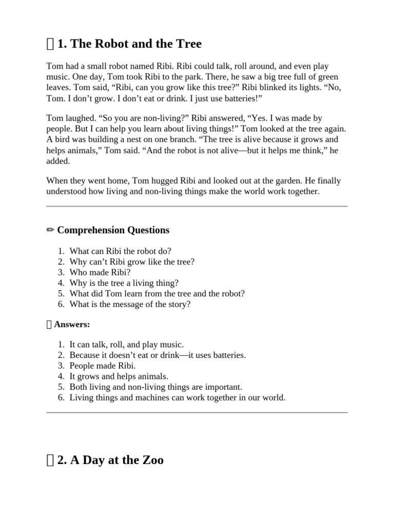 Extra Reading - Living Vs Non-Living Things | PDF | Life | Water