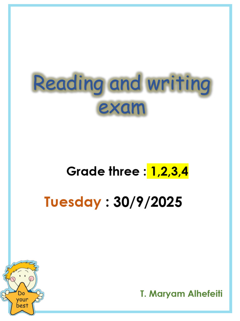 Grade 3 English Exam Guide | PDF | Linguistics | Human Communication