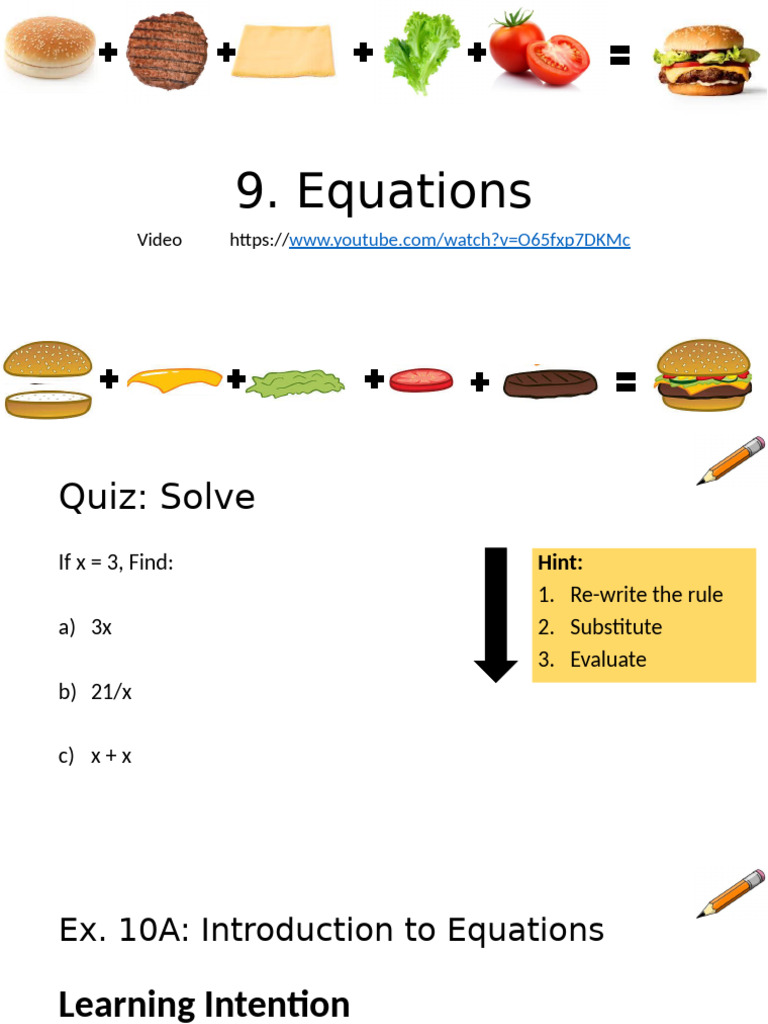 Ex 9A Introduction To Equations | PDF