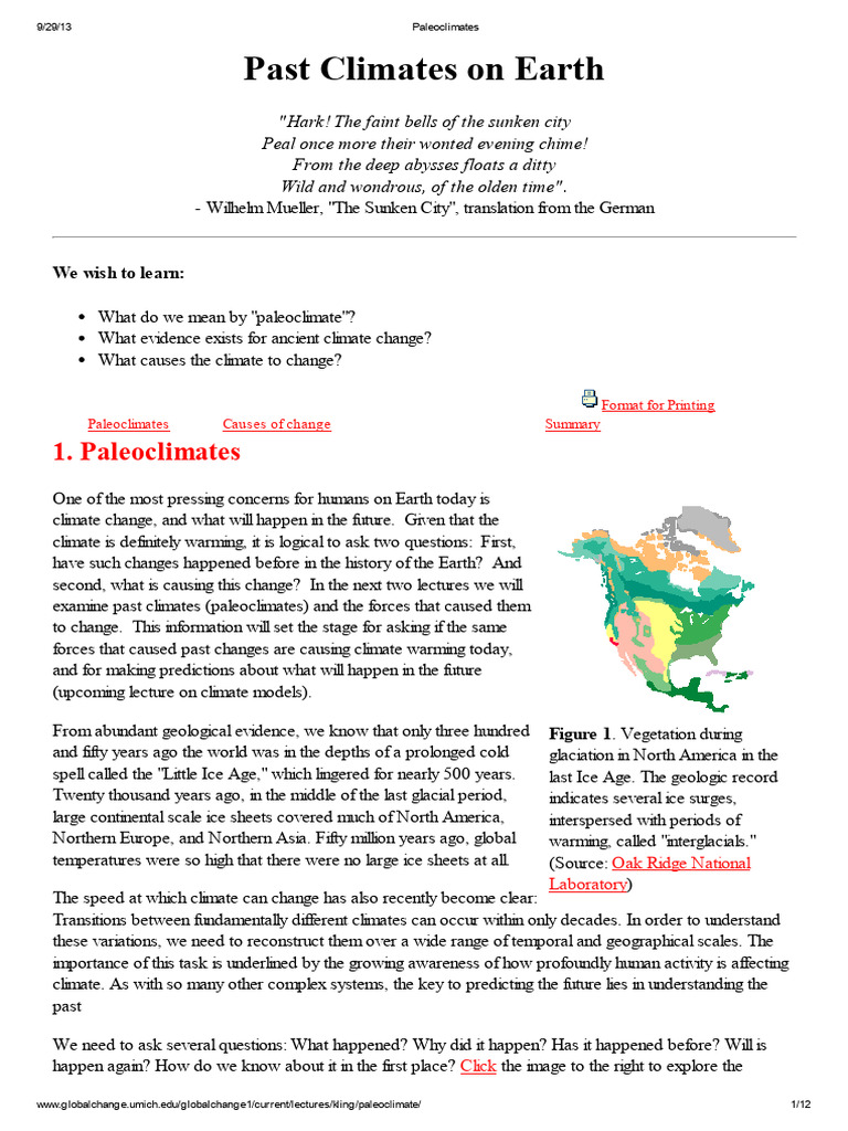 Paleoclimates | PDF | Ice Age | Climate