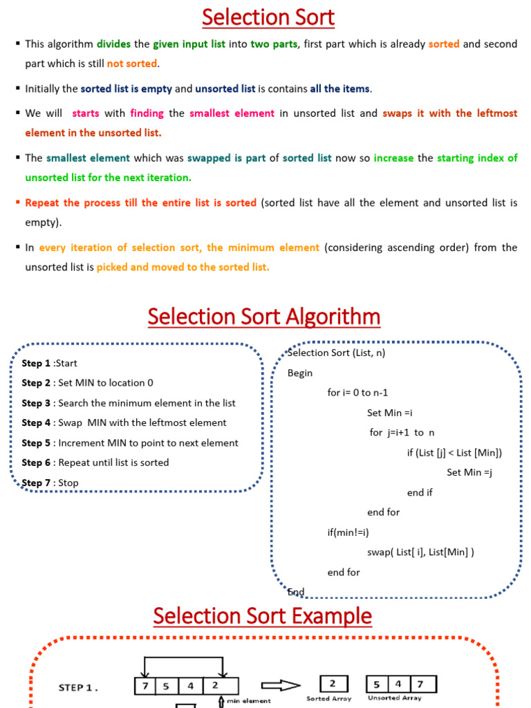 Selection Sort, Quick Sort | PDF | Algorithms And Data Structures ...