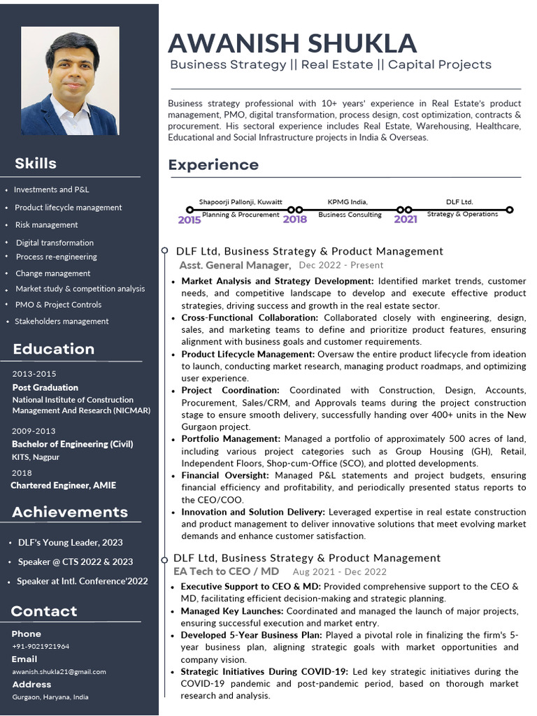 Awanish Shukla Resume Nov'24 | PDF | Strategic Management | Procurement