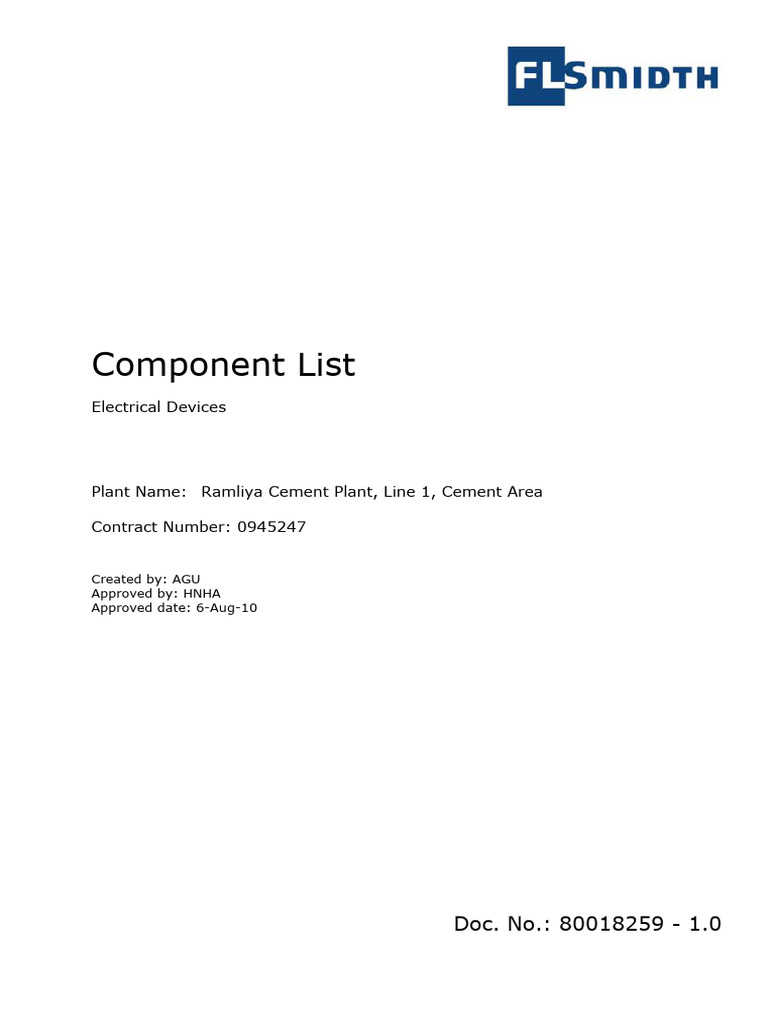 Component List | PDF | Manufactured Goods | Electrical Engineering