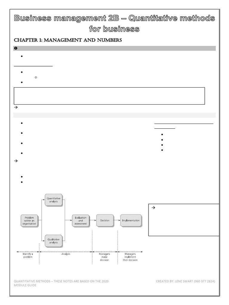 Quantitative Methods - Notes | PDF | Sampling (Statistics) | Survey ...