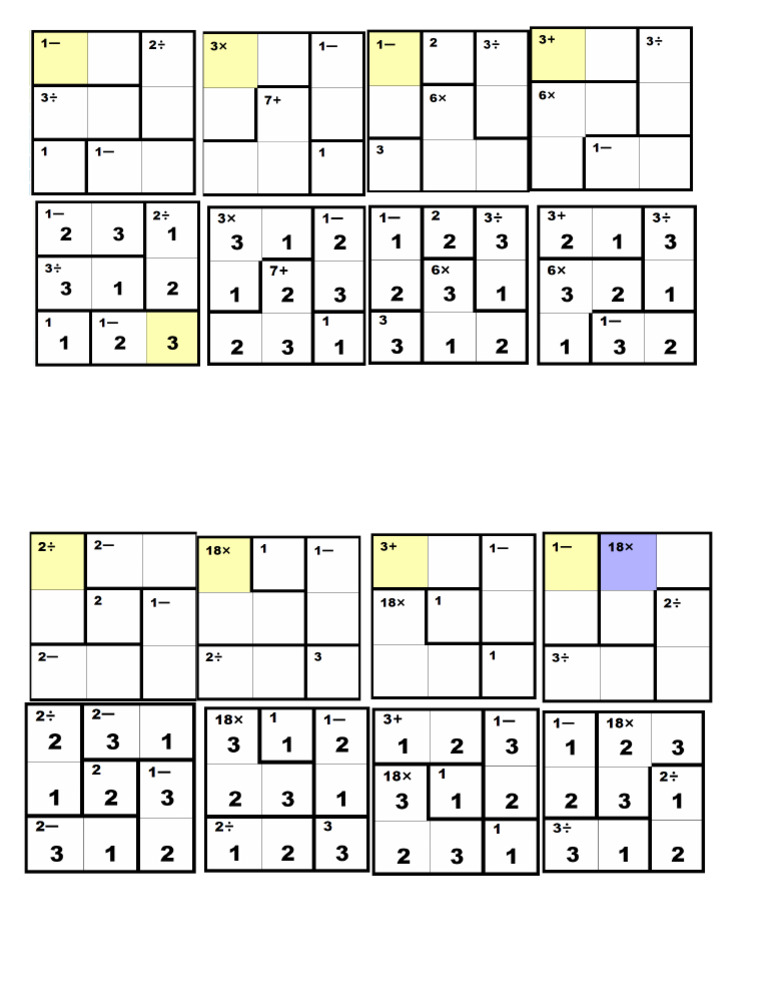 Kenken Puzzle | PDF