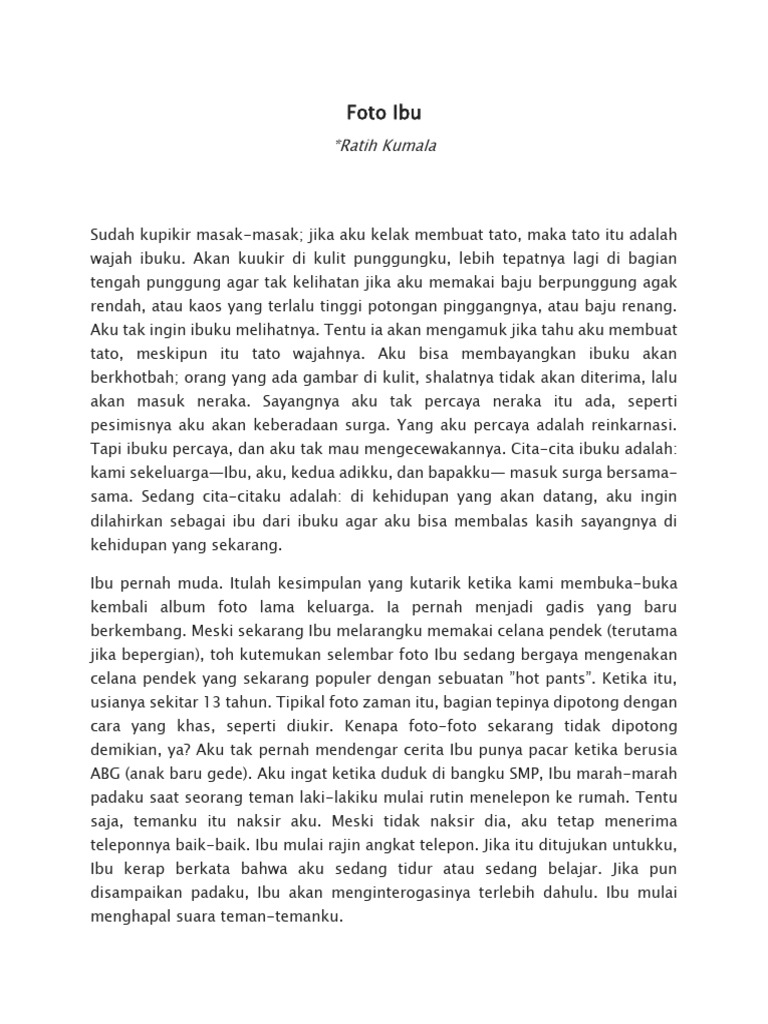 Tato Wajah Ibu: Kenangan dan Harapan | PDF