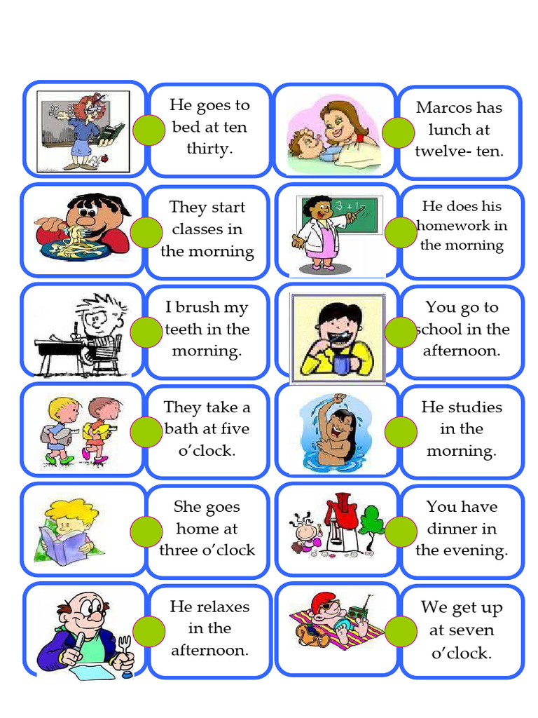 Daily Routine Domino | PDF