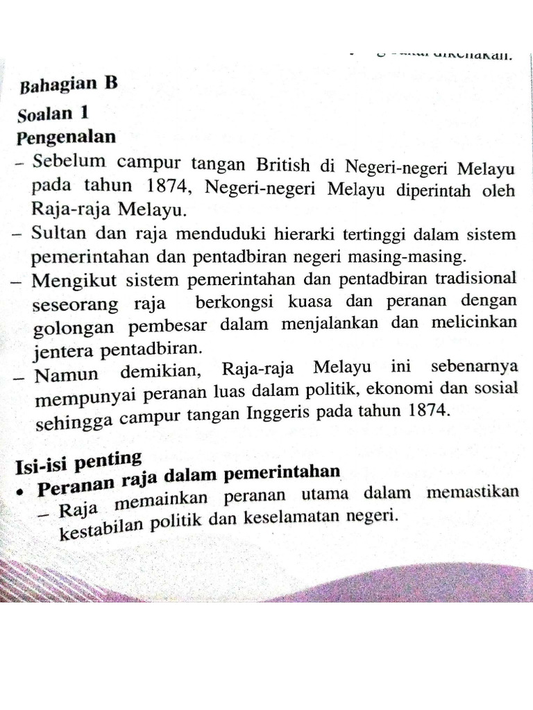 Peranan Sultan SBLM Cmpur TGN British | PDF