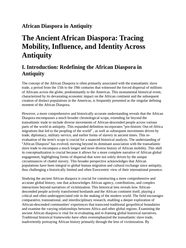 Ancient African Diaspora Insights | PDF | Homo | Africa
