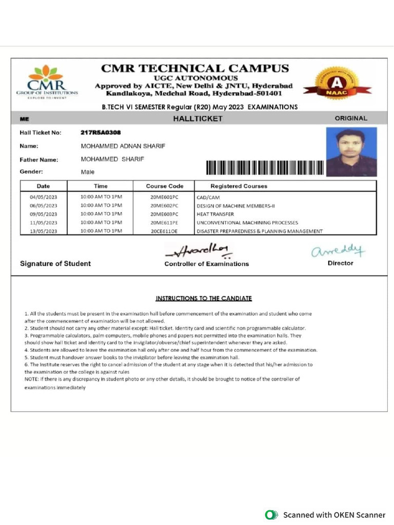 My Hall Ticket | PDF