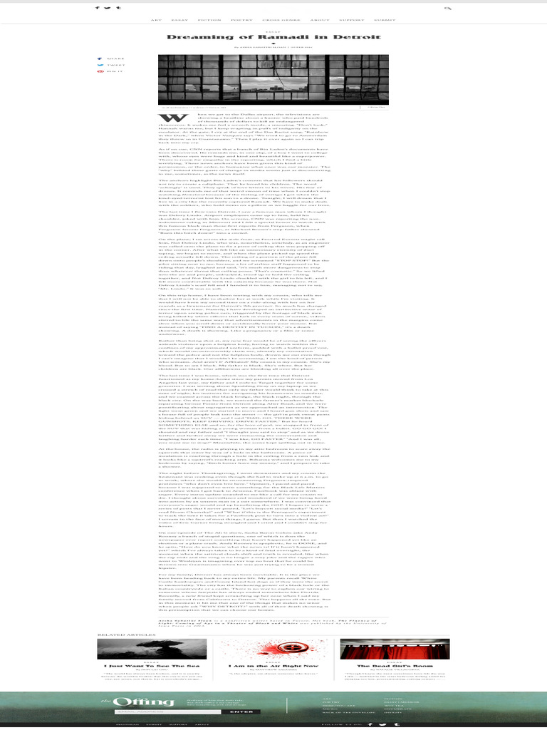 Dreaming of Ramadi in Detroit: An Essay | PDF