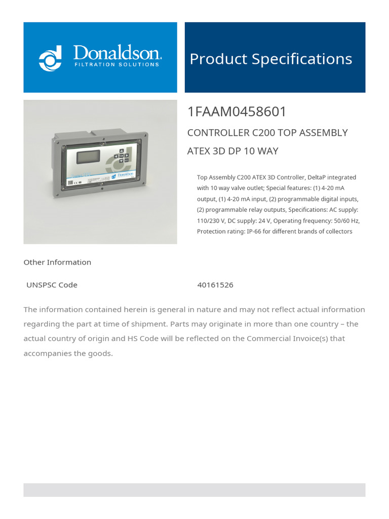 Controller c200 Top Assembly | PDF
