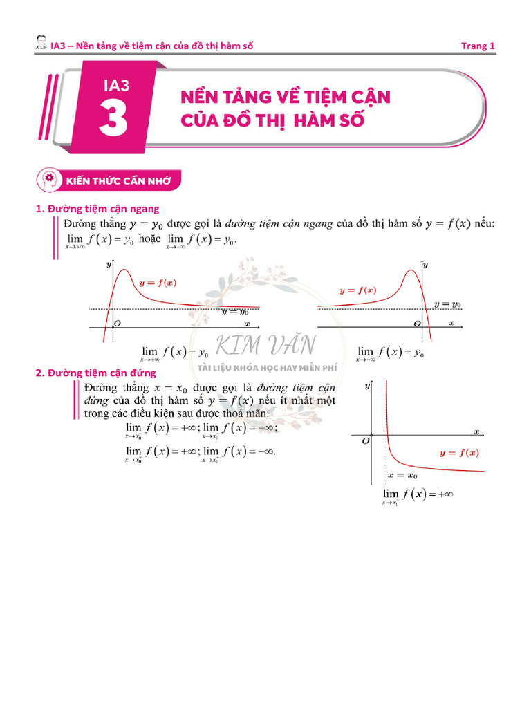 IA3 - Nen Tang Ve Tiem Can Cua Do Thi Ham So PDF | PDF