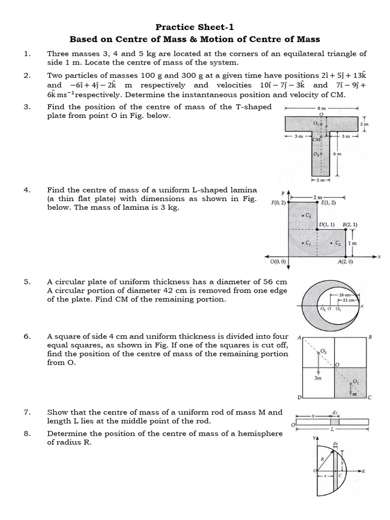 Centre of Mass of T-Shaped Plate | PDF | Center Of Mass | Triangle