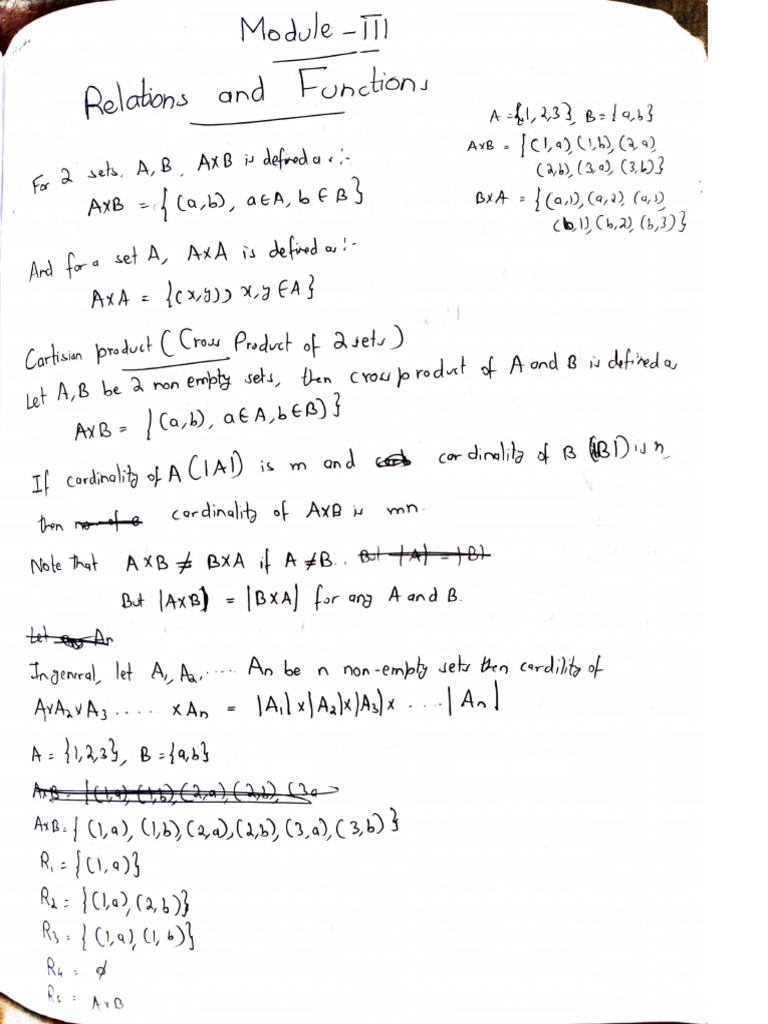 Maths Relations and Functions | PDF