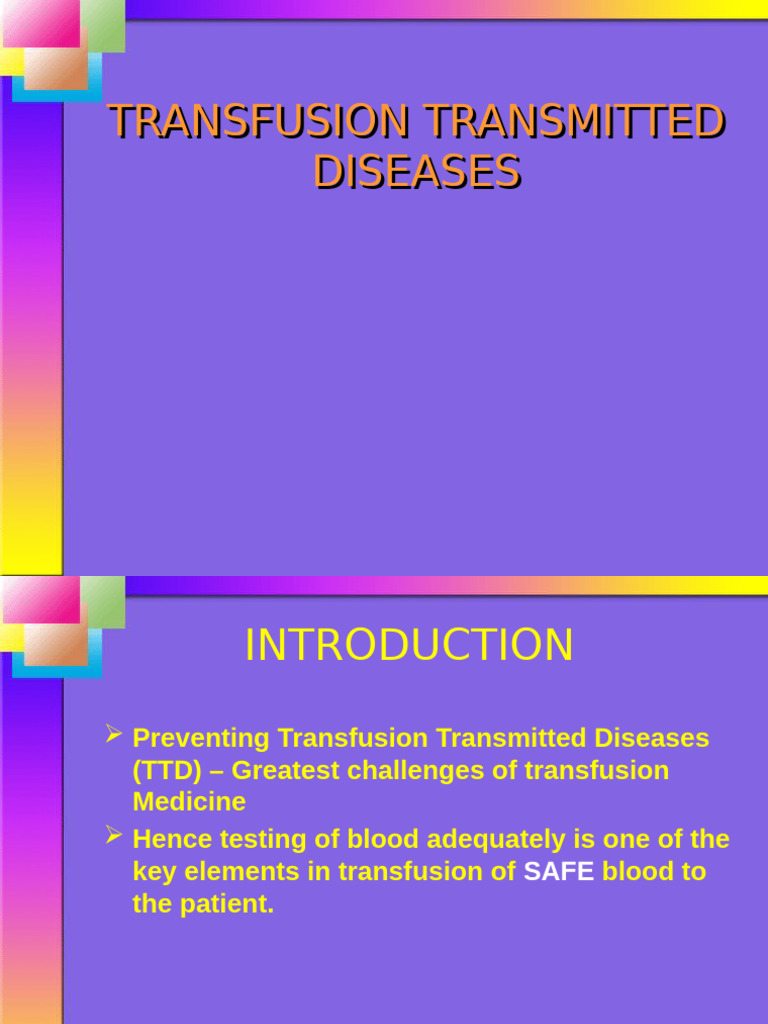 Understanding TTI in Blood Transfusion | PDF | Blood Transfusion ...