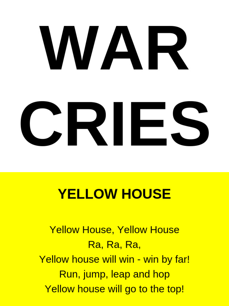 Sports Day War Cries by House Teams | PDF