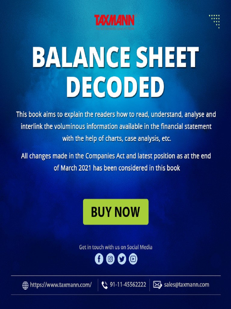 Taxmann's Balance Sheet Decoded - Carousel | PDF